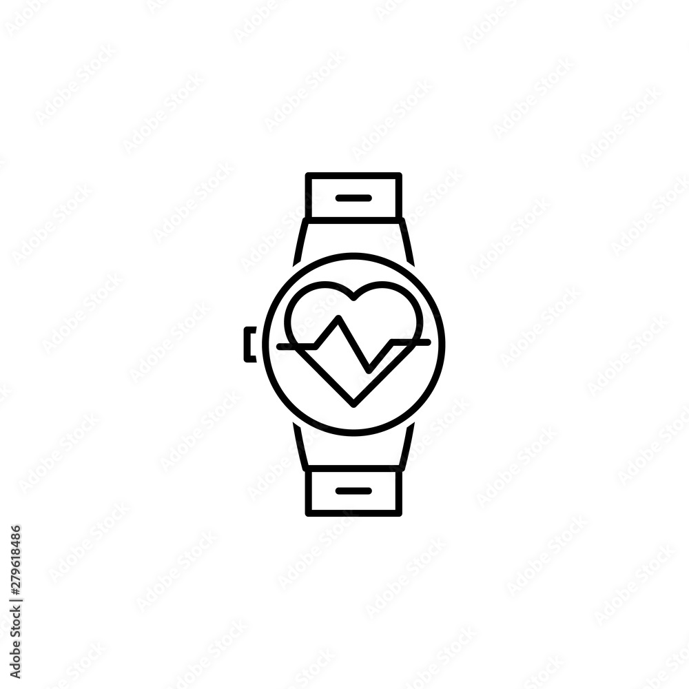 heart rate outline icon. Elements of diet and nutrition illustration ...