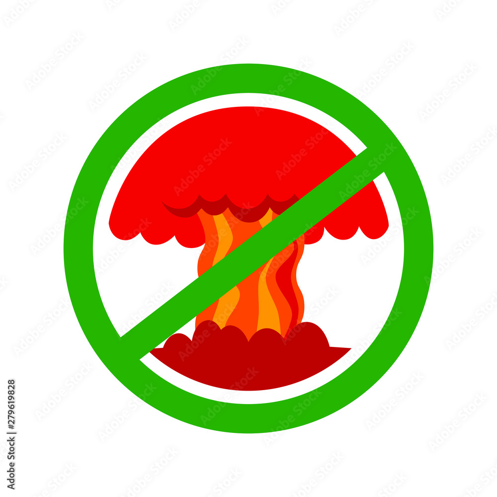 Vector Symbol of Atomic Bomb - Anti Nuclear Stock Vector | Adobe Stock