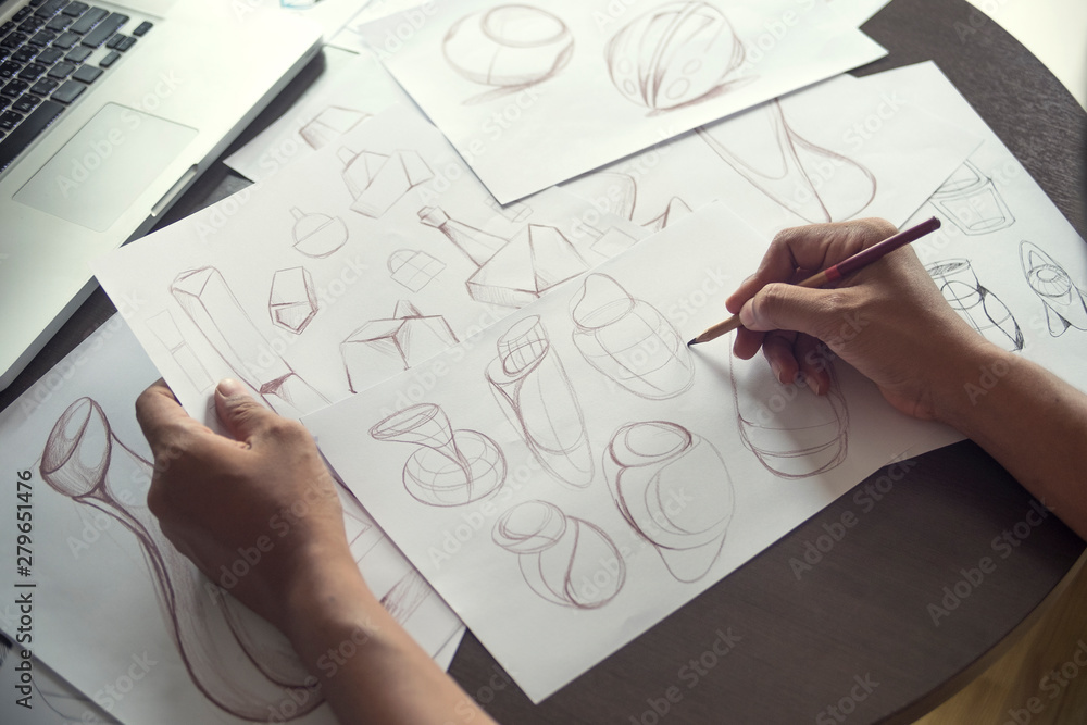 Production designer sketching Drawing Development Design product ...