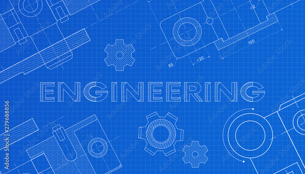 Mechanical engineering drawings. Technical drawing.Abstract Technology ...