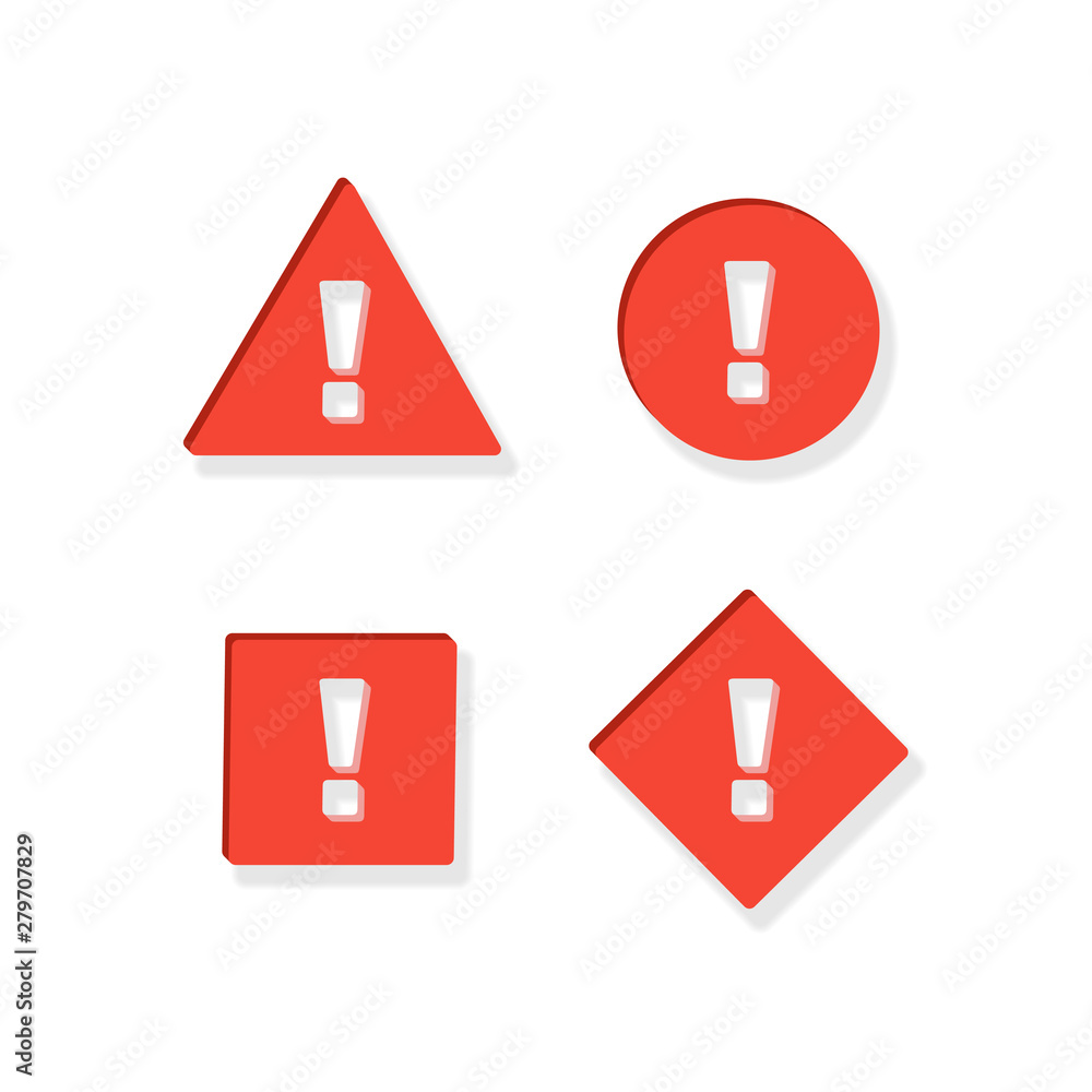 Image vectorielle Stock Vector paper cut attention icon set. Modern ...
