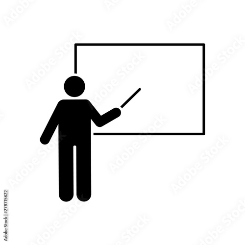 Man teacher explain board pictogram icon Stock Vector | Adobe Stock Man teacher explain board pictogram icon Stock Vector | Adobe Stock