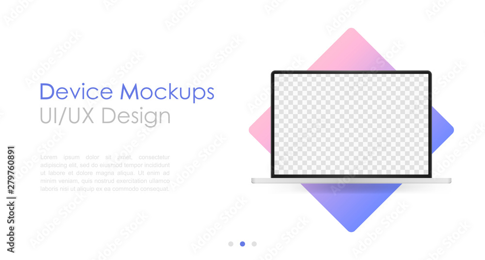 Praca wektorowa bez tantiem: Laptop blank screen, laptop mockup ...