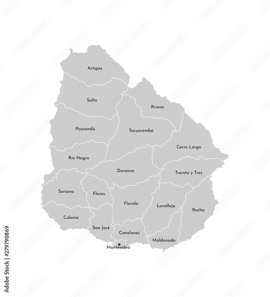 Vector isolated illustration of simplified administrative map of ...