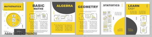 Mathematics lessons brochure template layout. Flyer, booklet, leaflet ...