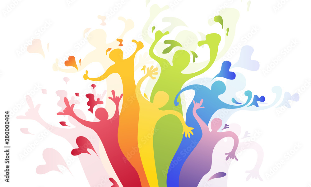 About PRIDE LGBT, Rainbow color splash of people shape, illustrator ...