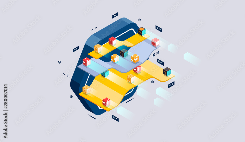Isometric design concept virtual reality and augmented reality ...