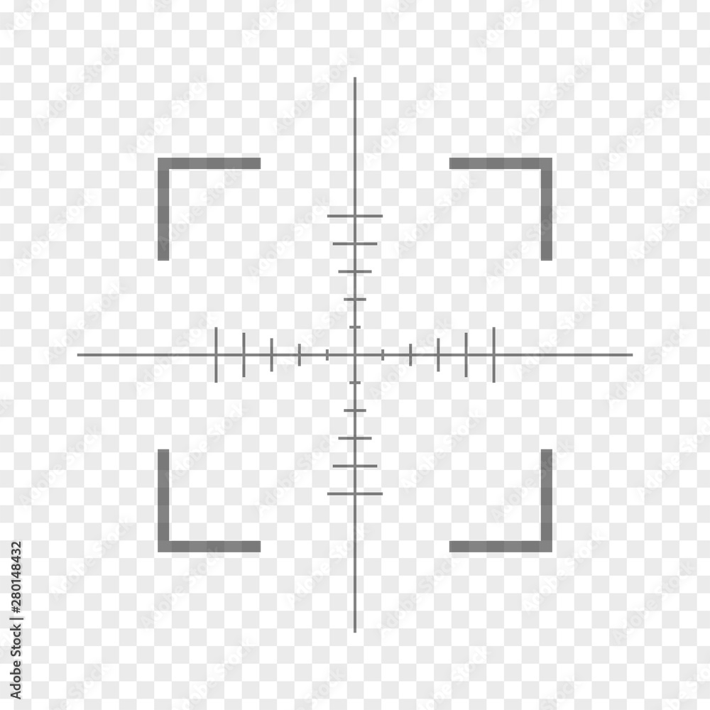Sniper rifle aim isolated on transparent background. Crosshair target ...
