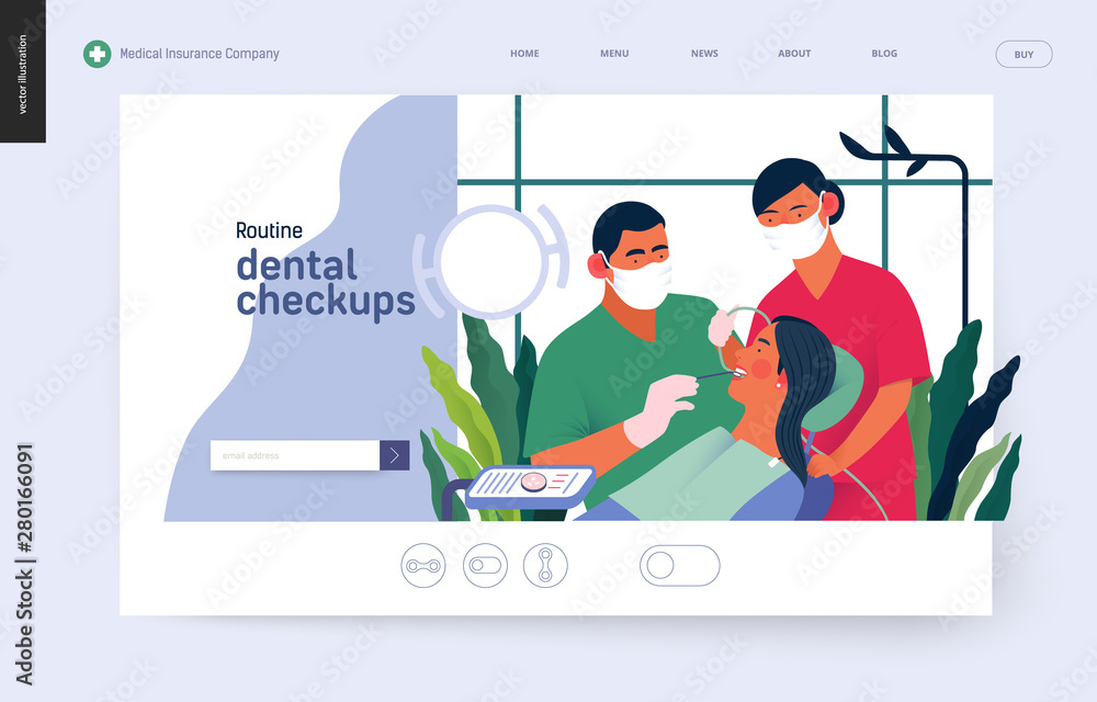 Vector de Stock Medical insurance template -routine dental checkups ...