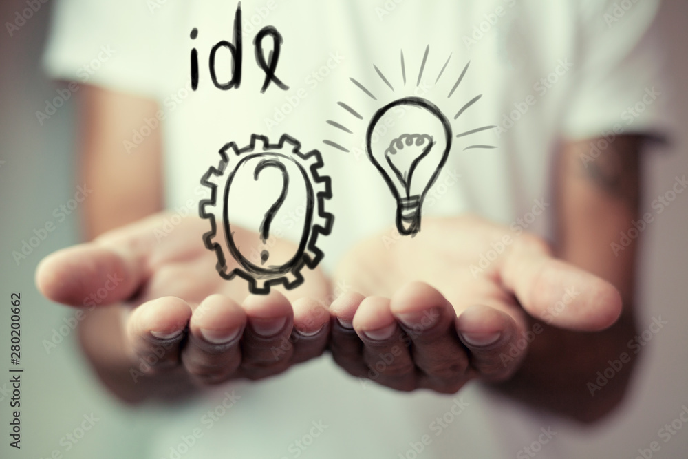 brainstorm . idea and question mark Stock Photo | Adobe Stock