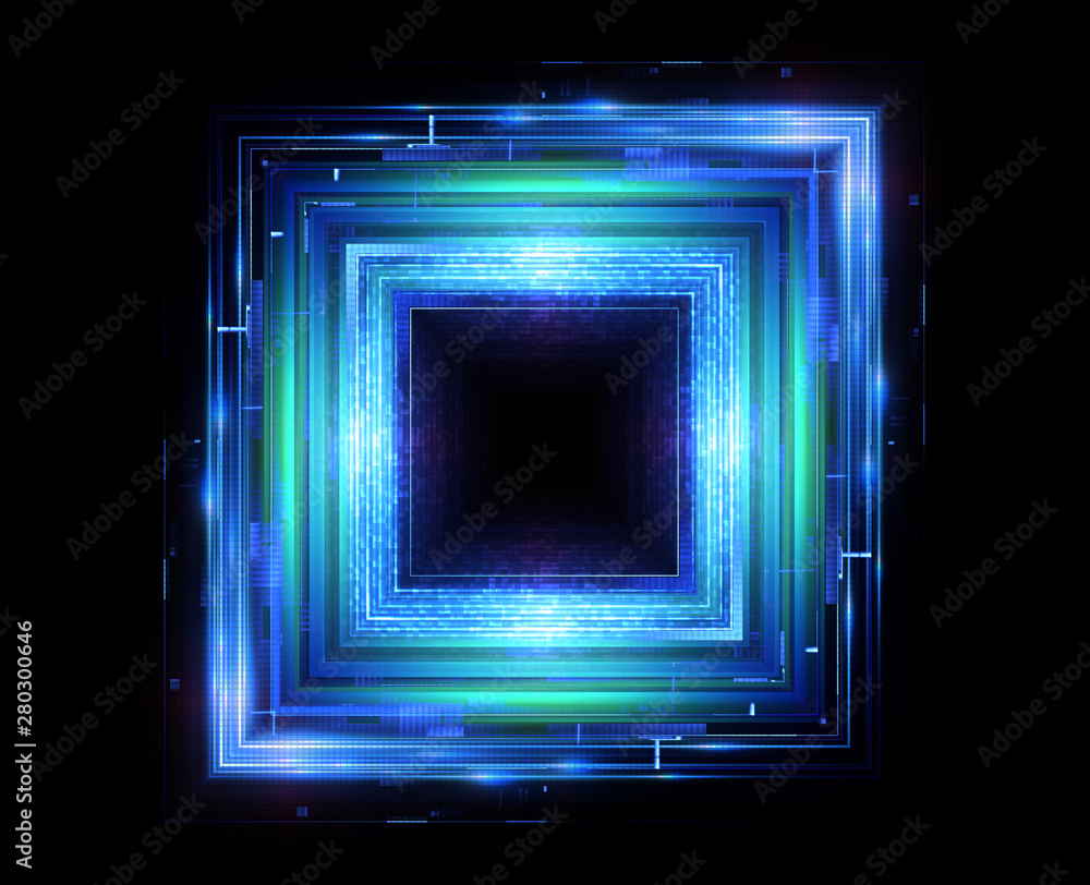 Led Light. luma effect. Future tech. Glare cubes. Digital signal ...