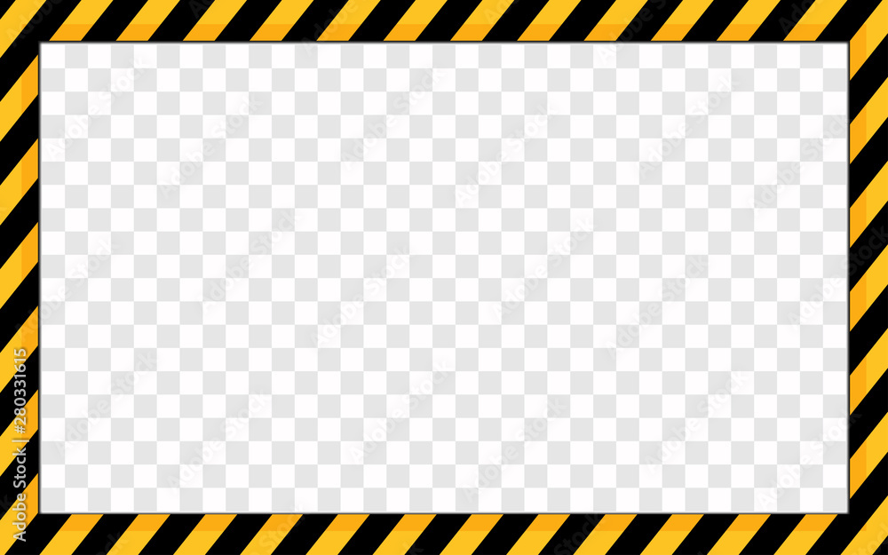 stripes warning frames border under construction background Stock ...