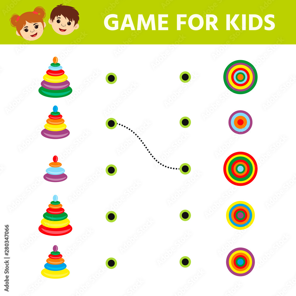 Game tasks for kids for attention. Worksheet with puzzle game for ...