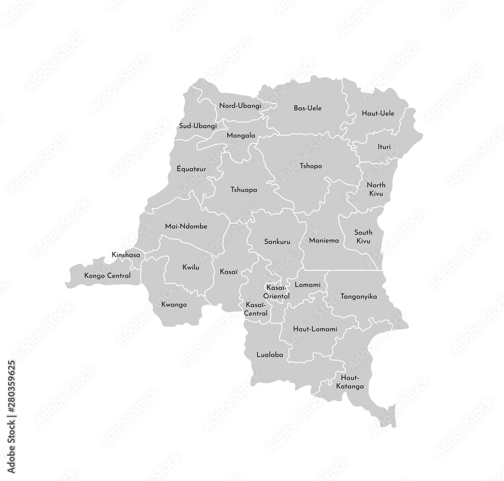 Vector isolated illustration of simplified administrative map of ...