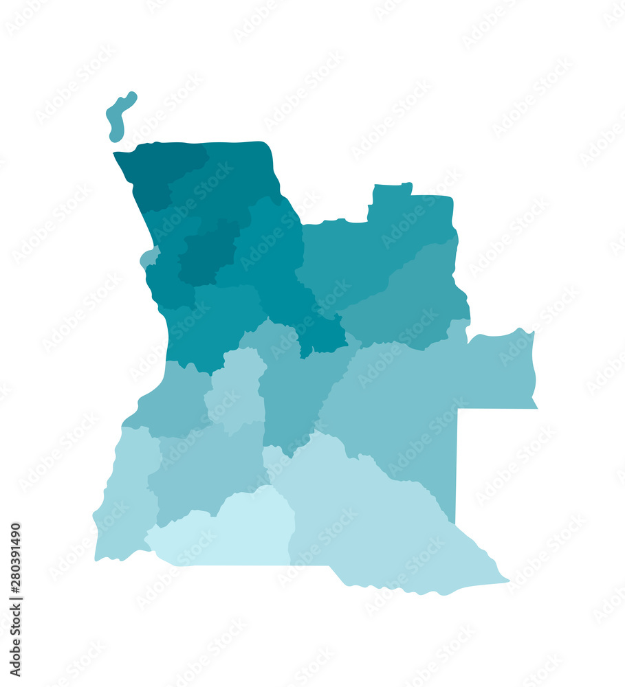 Vector isolated illustration of simplified administrative map of Angola ...