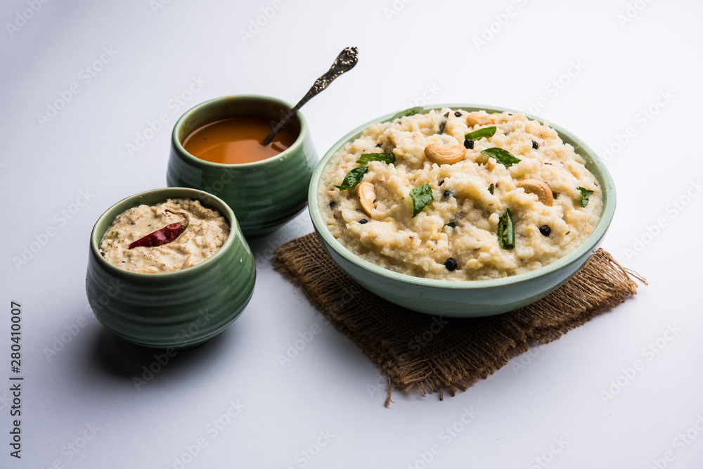 Ven pongal recipe is a popular South Indian food prepared with rice ...