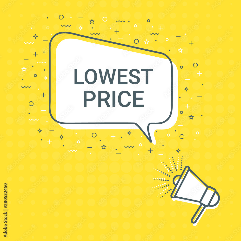 Megaphone With Lowest Price Speech Bubble. Loudspeaker. Illustrations ...