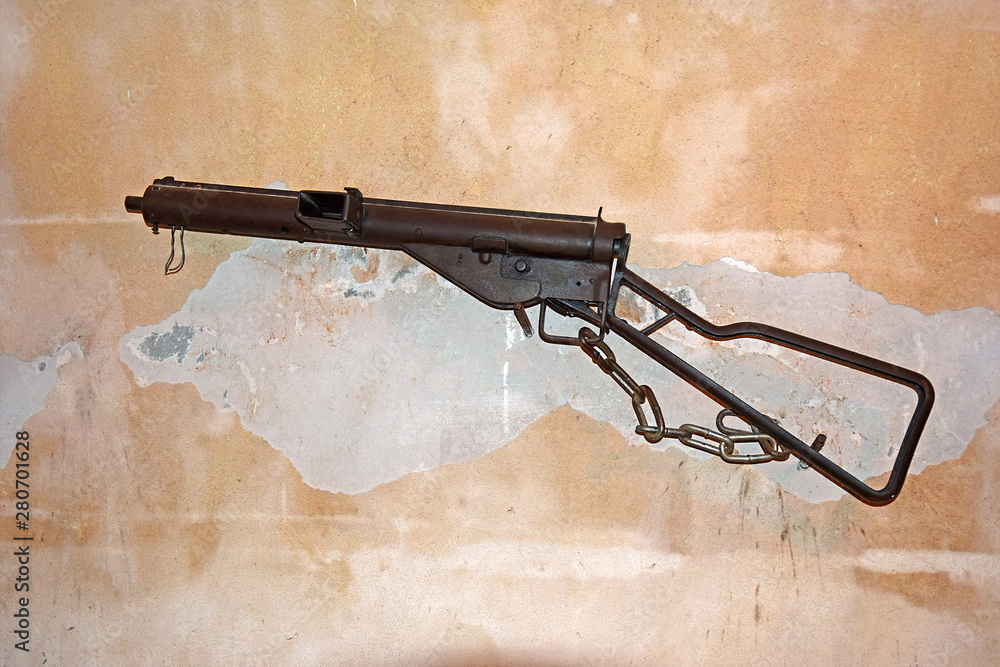Sten Mark II DEWAT sub-machine gun, british machine gun from the time ...