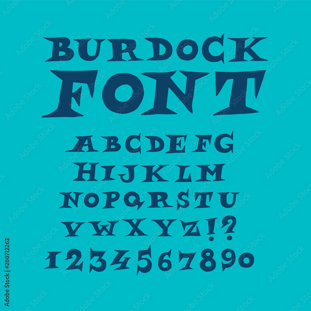 Alphabet of English modern fun font. A complete set of spiny letters ...