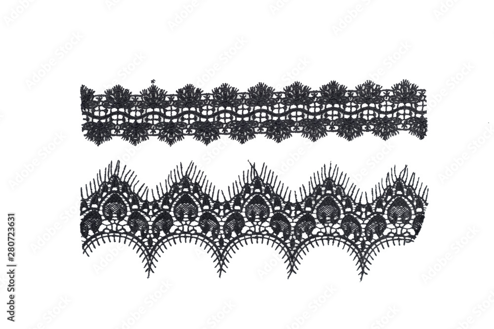 strip of black lace isolated,border lace isolated Stock Photo | Adobe Stock