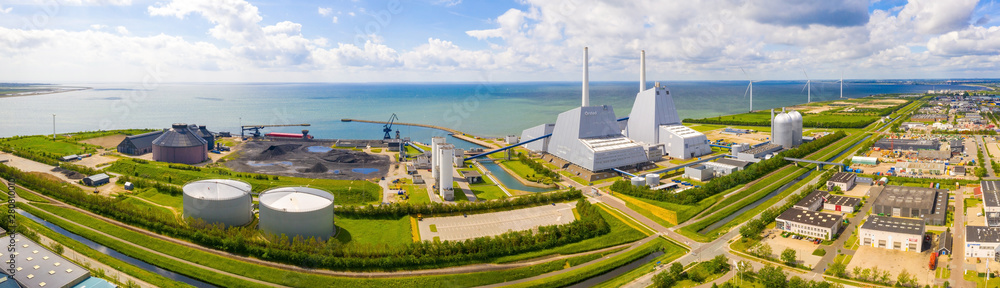 Aerial view of the Power station. One of the most beautiful and stylish ...