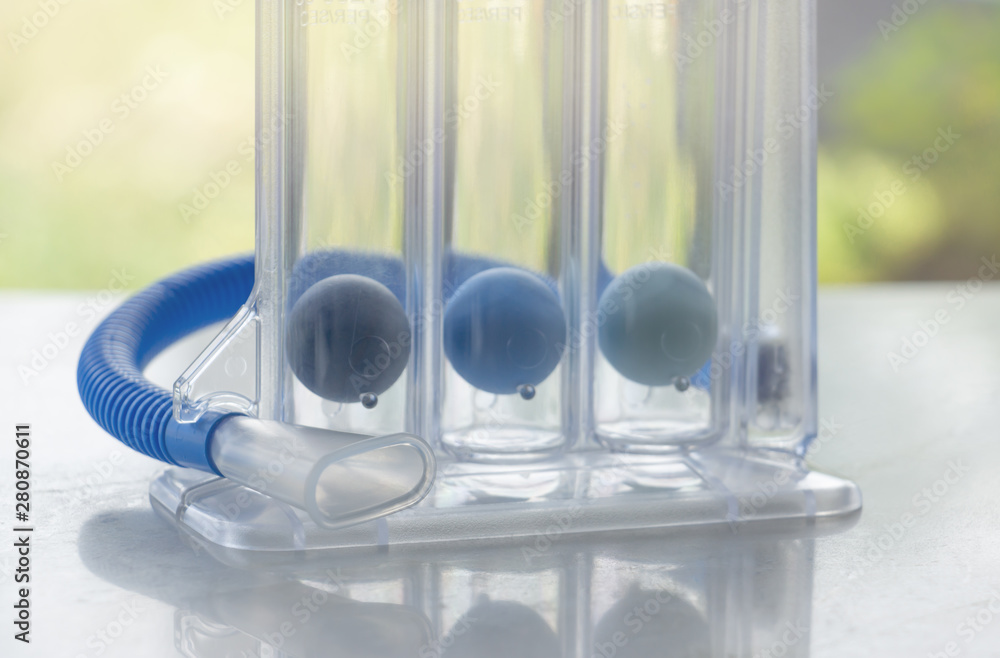 Medical incentives spirometer for monitor strength of lung. Normally ...