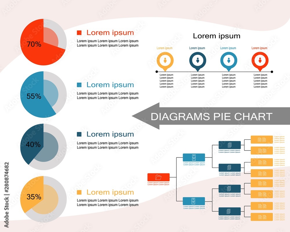 Diagram pie chart infographic, business graph vector illustration Stock Vector | Adobe Stock