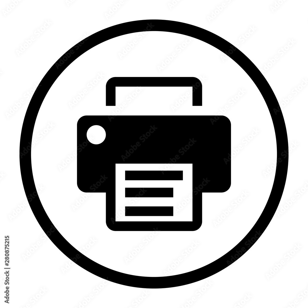 Printer Icon Vector. Office equipment illustration symbol. Fax logo ...