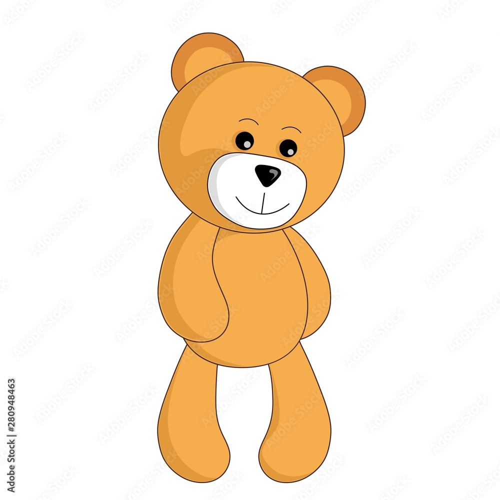 cartoon teddy bear toy stands and cute smiles vector image for children ...
