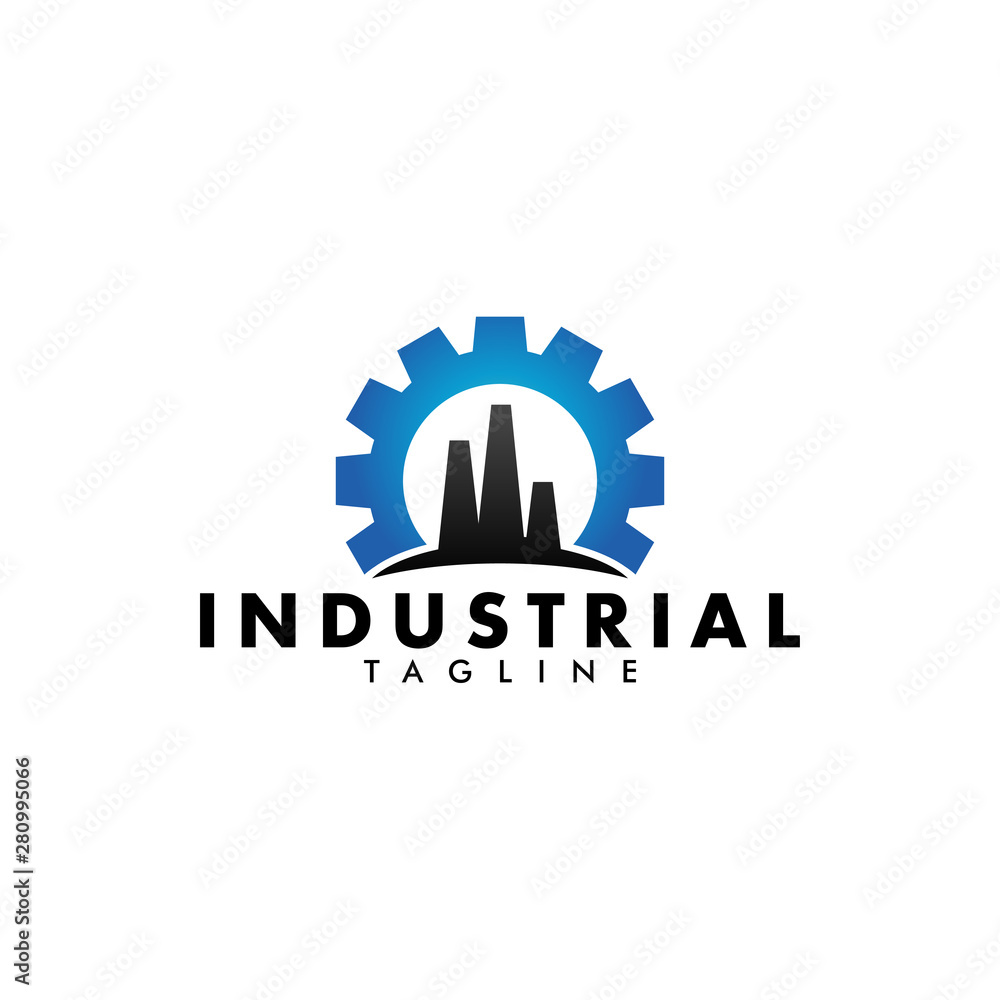 Industrial factory logo design template vector isolated illustration ...