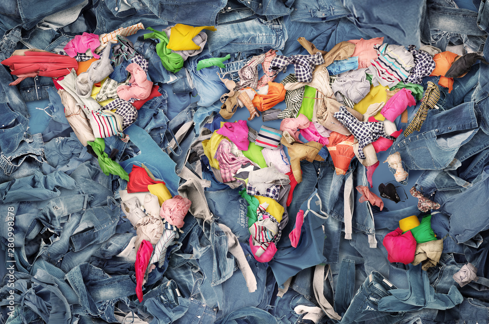 Clothes in the form of a map of the world Stock Photo | Adobe Stock