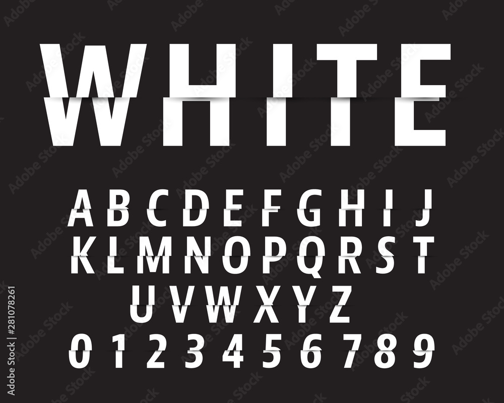 Cut alphabet font template. Letters and numbers cutting design Stock ...