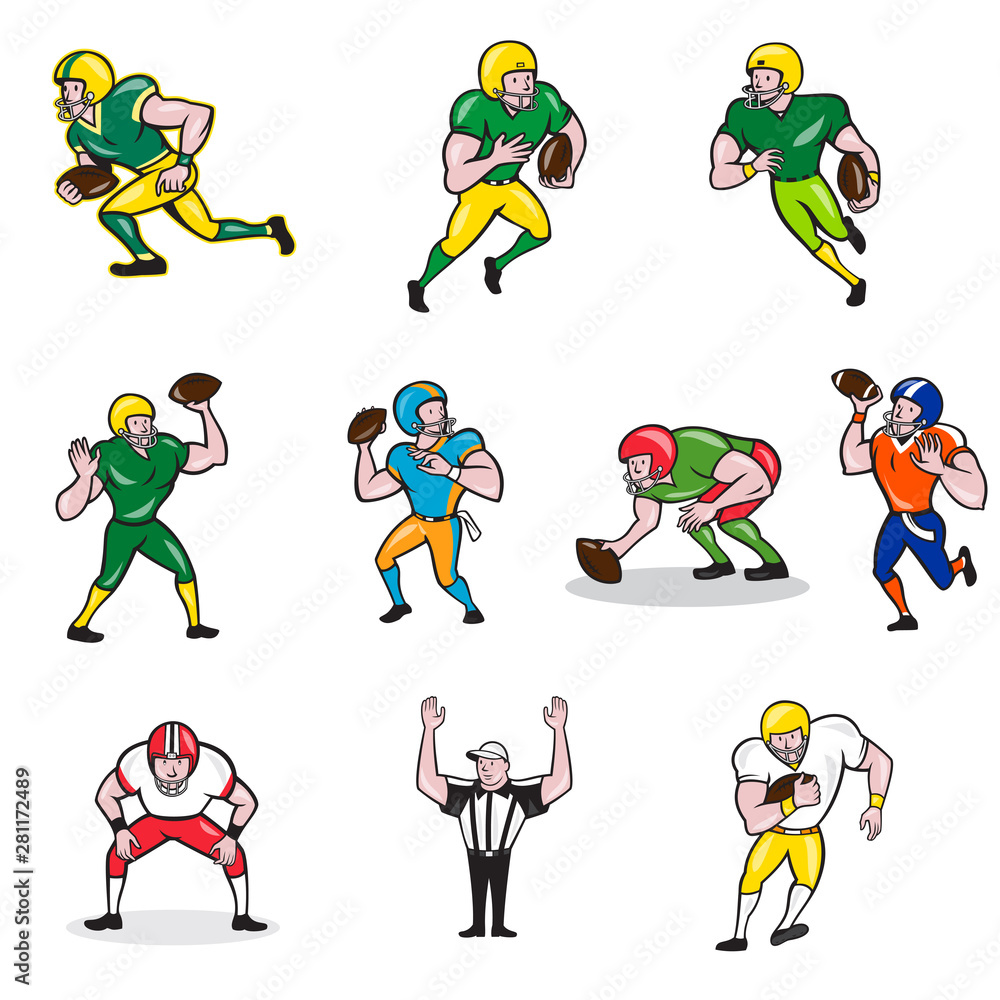 Cartoon Football Player Running