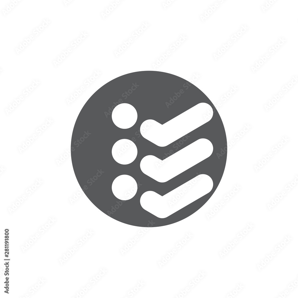 check list dots design symbol logo vector Stock Vector | Adobe Stock