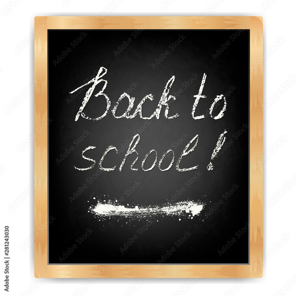 halk school - The blackboard is vertical, black, chalky with the words ...