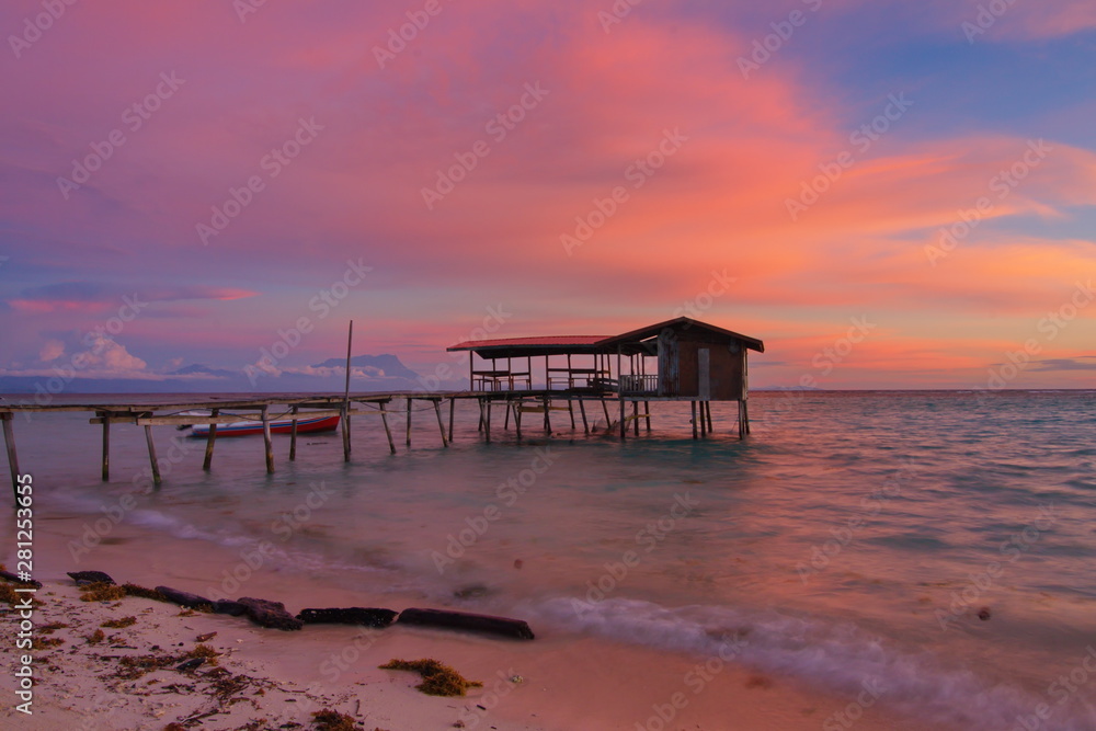 Beautiful sunset in Mantanani island, Sabah Malaysia. Mantanani island ...