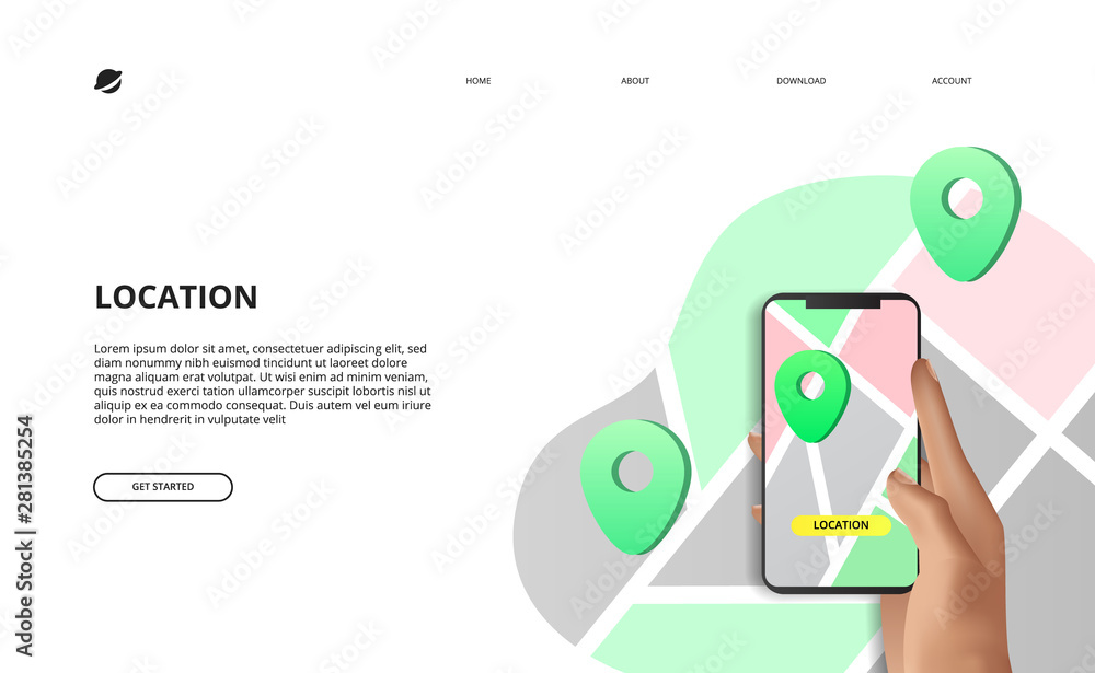 Maps navigation application mobile app concept illustration hand ...