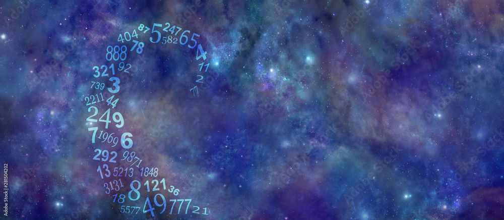 Vortexing Cosmic Numbers Numerology Background Banner - a swirl of semi ...