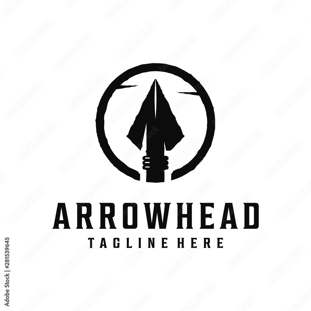Spear, arrow / arrowhead vintage logo Stock Vector | Adobe Stock
