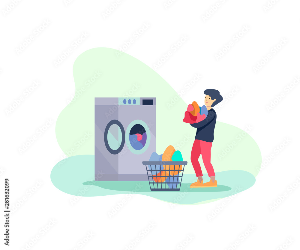 Scenes with the boy doing housework, children helping their parents clean the house, washing ...