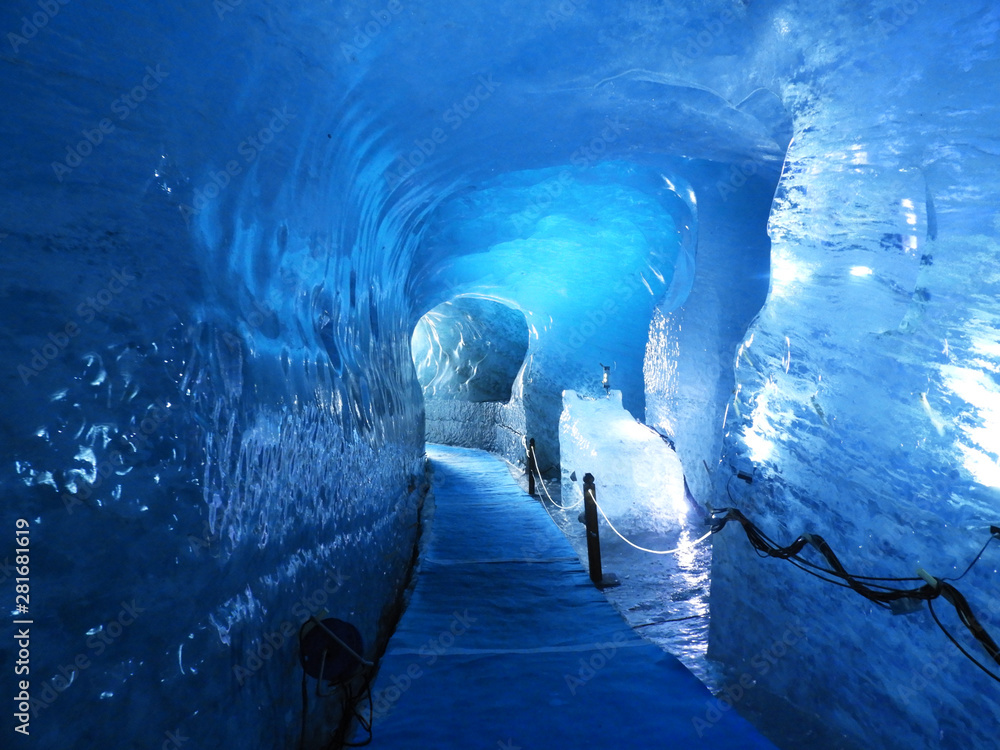 Blue Ice cave in Alps Stock Photo | Adobe Stock