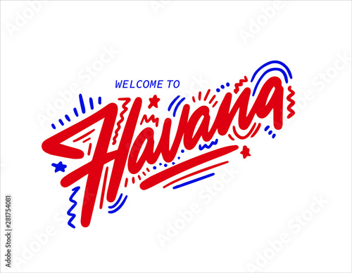 Havana Name Country Word Text Card Banner Script Beautiful