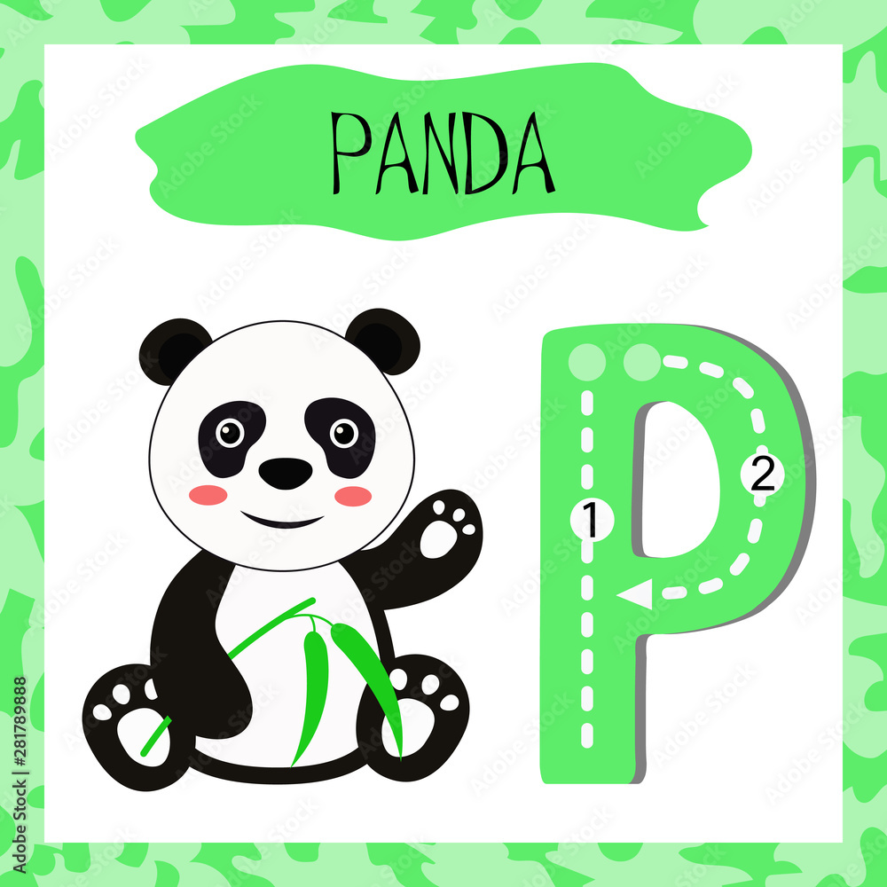 Letter P uppercase cute children colorful transportations ABC alphabet ...