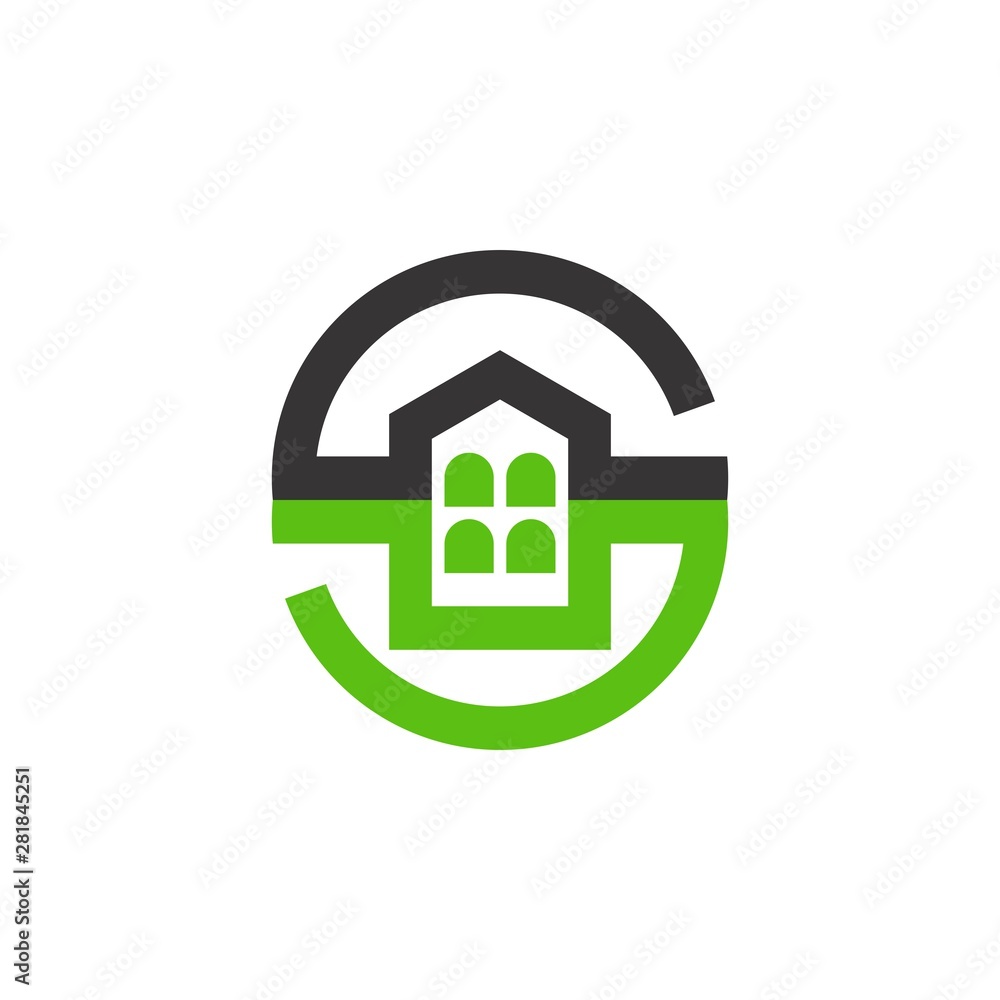 Letter S with home building logo design vector Stock Vector | Adobe Stock