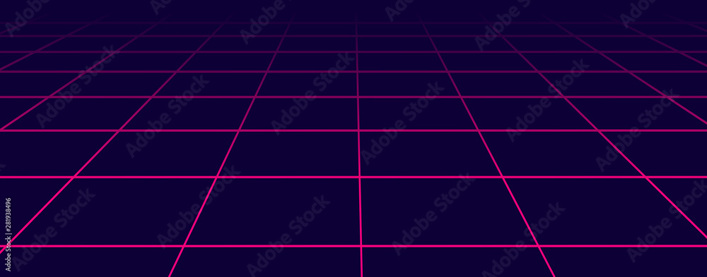 Abstract futuristic grid 1980s style. Vector illustration 80s party ...