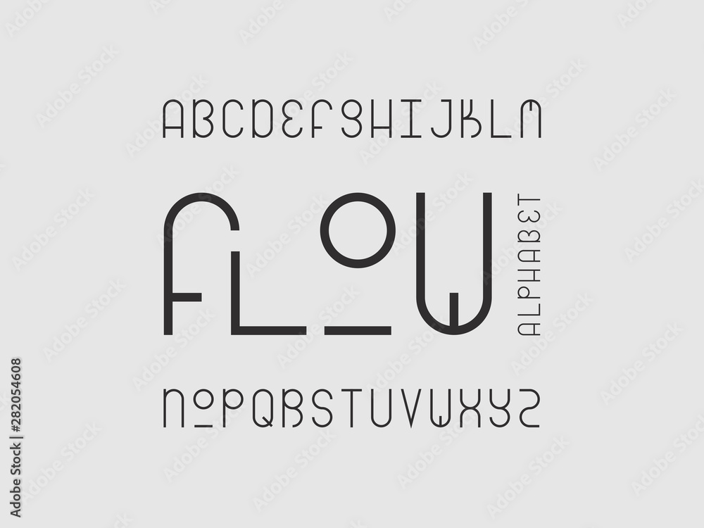 Flow font. Vector alphabet Stock Vector | Adobe Stock