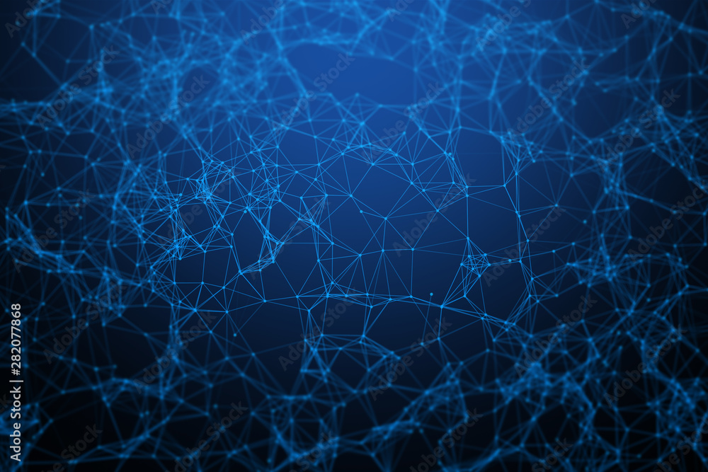 network social online, background 3d illustration rendering, machine deep learning, data cloud ...