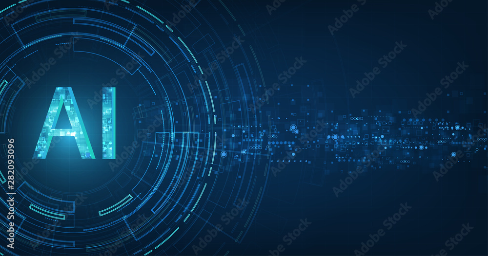 Stock-Vektorgrafik „Abstract futuristic digital and technology on dark ...