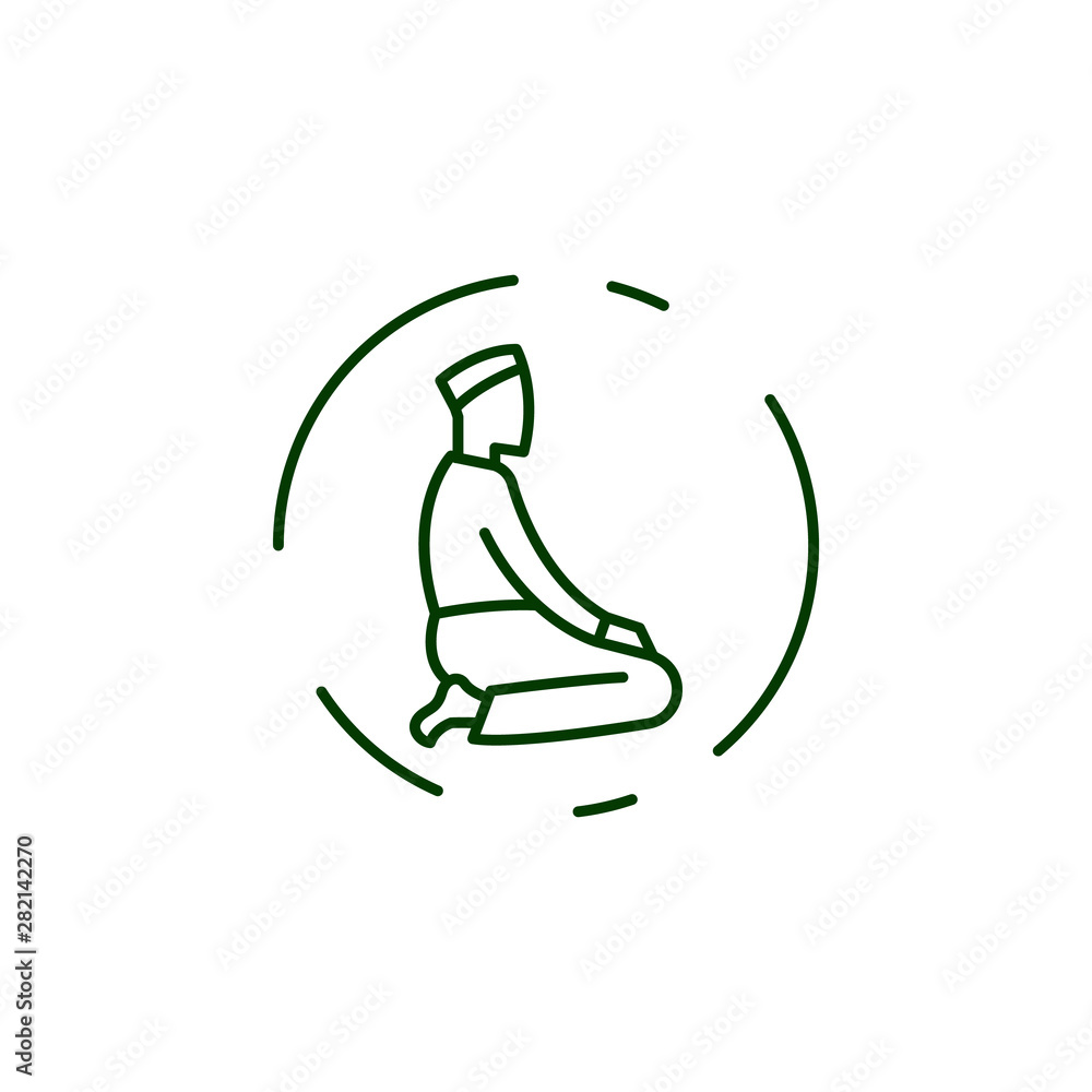 Muslim man prayer julus icon. Element of prayer man line icon Stock ...