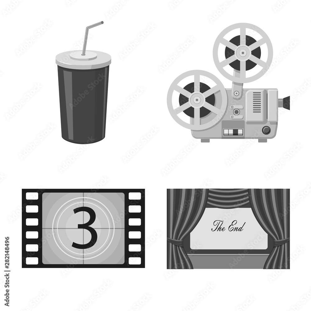 Vector design of cinematography and studio symbol. Set of ...